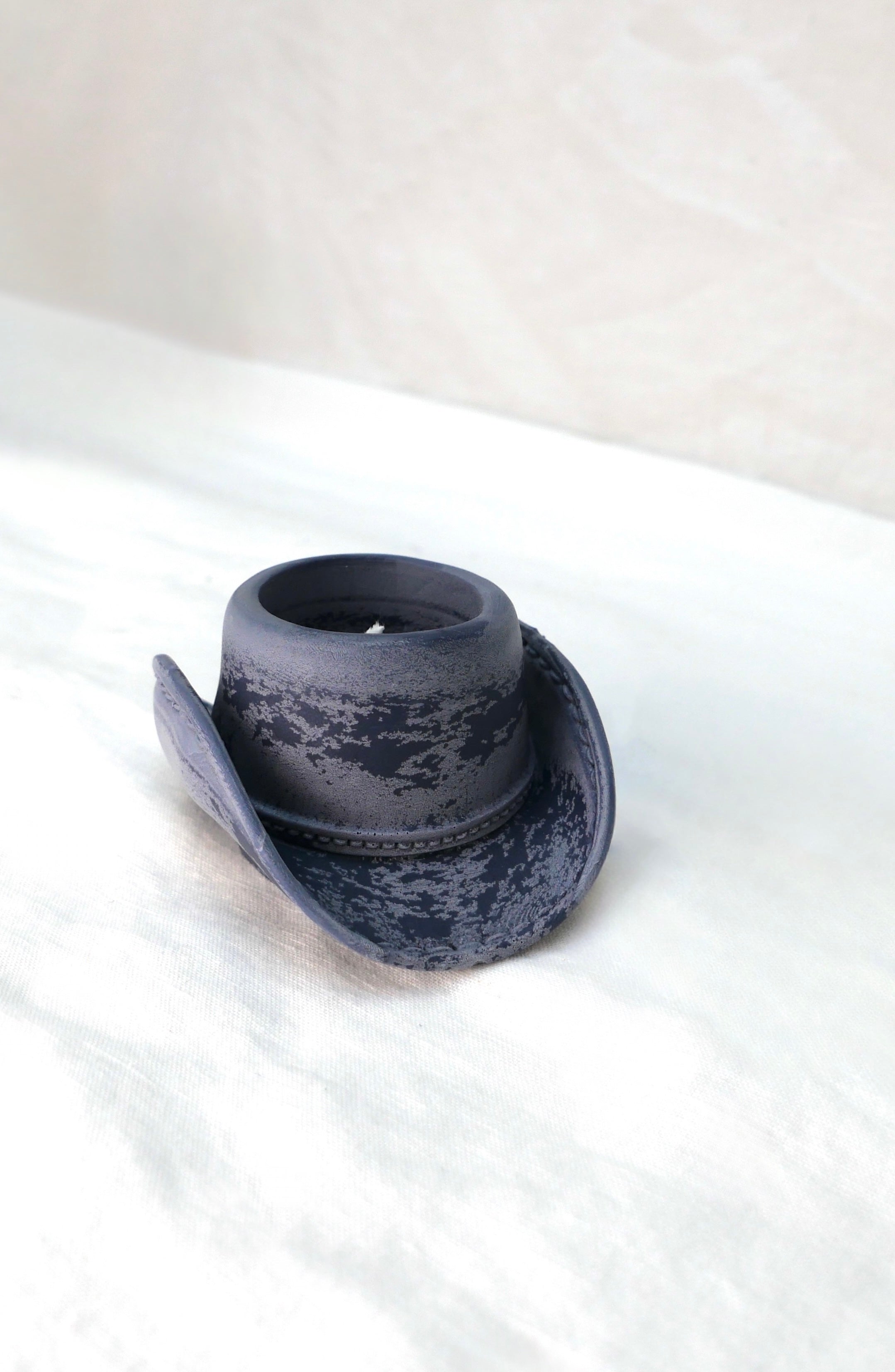 CLK | Cowboy Hat Tealight Candle in Midnight Frost | C.L.K Equestrian