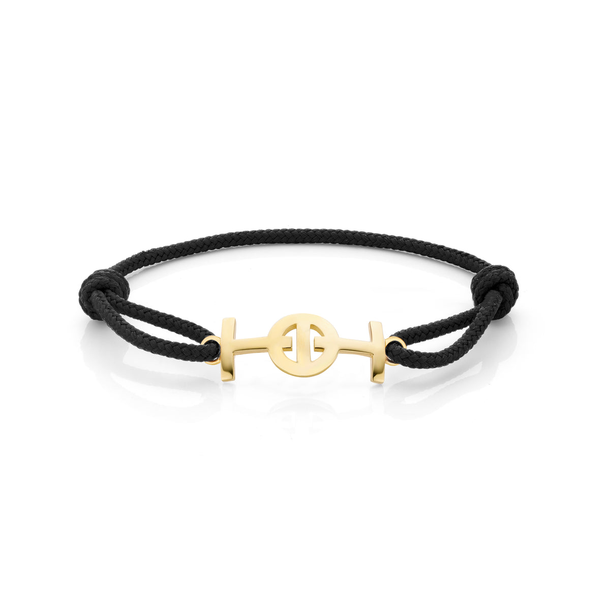 TOTI | Challenge Black Cord Bracelet in Yellow Gold | C.L.K Equestrian